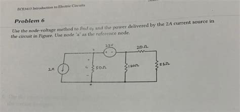 Solved Problem Use The Node Voltage Method To Find V And Chegg Com