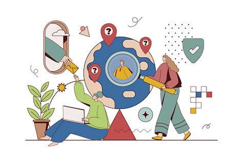 평면 디자인의 캐릭터 상황을 가진 아웃소싱 회사 개념 여성과 남성은 원격으로 작업하고 작업을 수신하며 랩톱을 사용하여 온라인으로 프로젝트를 수행합니다 웹용 사람 장면이 있는