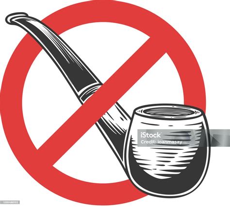 담배를 피우지 마십시오 흡연 파이프로 표지판을 중지합니다 포스터 카드 배너 기호에 대한 디자인 요소 벡터 일러스트레이션 건강관리와 의술에 대한 스톡 벡터 아트 및 기타