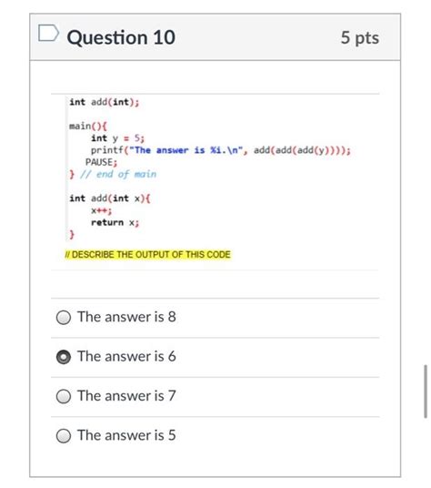 Solved Question 1 5 Pts Main Int I It For I 0 I