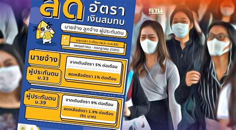 ลดอัตราจ่ายเงินสมทบนายจ้าง ผู้ประกันตนมาตรา 33 ม 39 เดือนไหนเช็คที่นี่