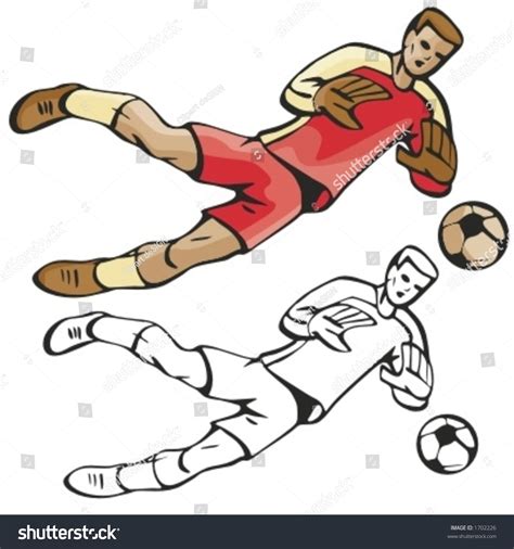 축구 골키퍼 벡터 일러스트레이션 스톡 벡터로열티 프리 1702226 Shutterstock