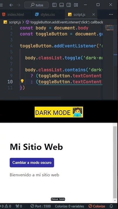 Dark Mode 🧑‍💻 Html Javascript Programa Programming Dark Darkmode Modooscuro Css