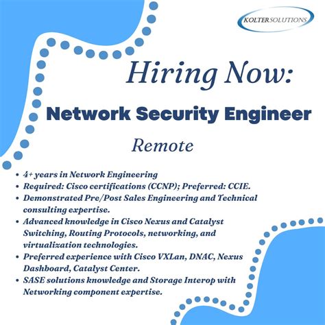 kolter solutions on linkedin hiring hiringnow networksecurityengineer networkengineer…