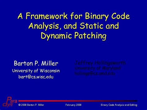 A Framework For Binary Code Analysis And Static