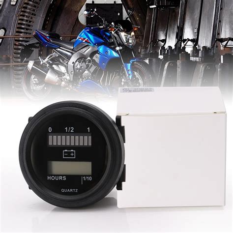 Universal Round Lcd Hour Meter With Led Battery In Grandado