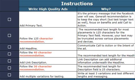 Facebook Ads Ad Copy Template 2022 Diligent Biz