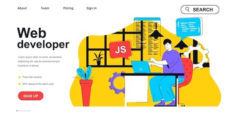 Premium Vector Web Developer Concept For Landing Page Template Designer Develops Site Layout
