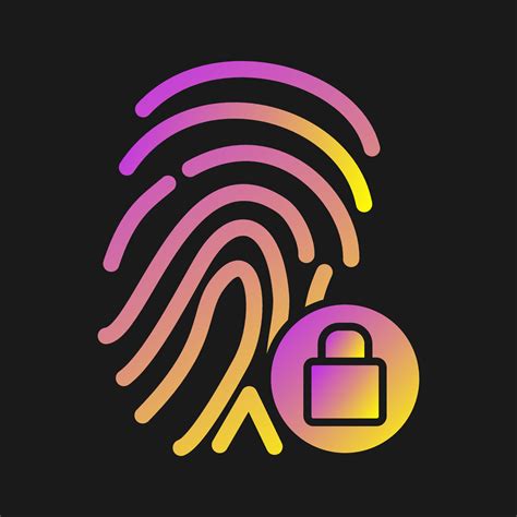 Fingerprint Lock Vector Icon Vector Art At Vecteezy