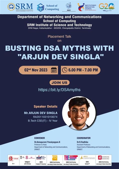 busting dsa myths with “arjun dev singla” srmist