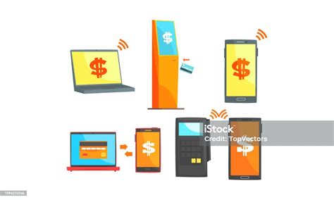 Payment System Vector Set Online Paying Concept Stock Illustration