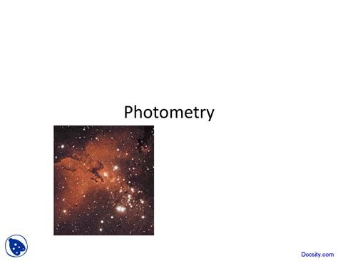 Photometry Astrophysics Lecture Slides Docsity