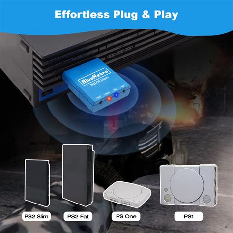 Bitfunx Retroscaler Ps2 Ps1 Wireless Controller Adapter Supports Ps2 Ps1 Game