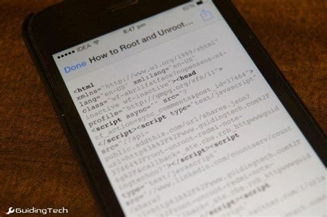 Comment Afficher Le Code Source D Une Page Web Sur IPhone Et IPad Moyens I O