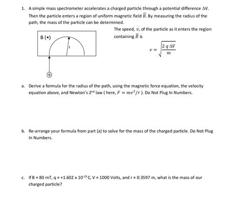 Solved A Mass Spectrometer Accelerates A Charge Q ﻿through A