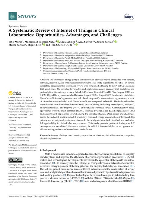[pdf] a systematic review of internet of things in clinical