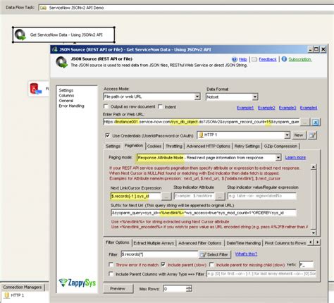 How To Read Data From Servicenow Rest Api Using Ssis Zappysys Blog