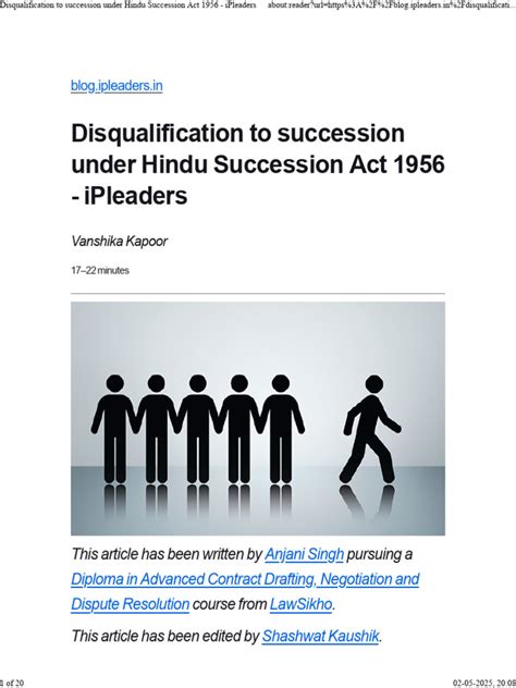 Impact Of Disqualifications On Hindu Inheritance A Critical Analysis