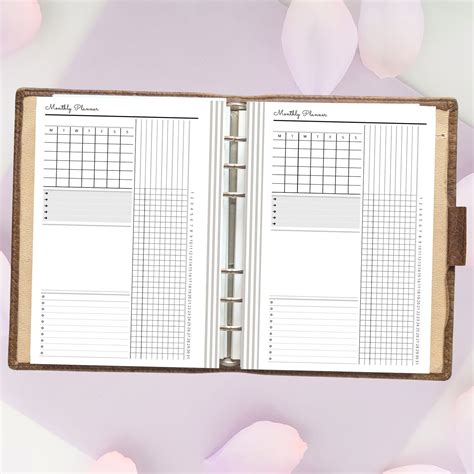 Printable Classic Happy Planner Size Monthly Planner Pages Minimal Black And White Etsy