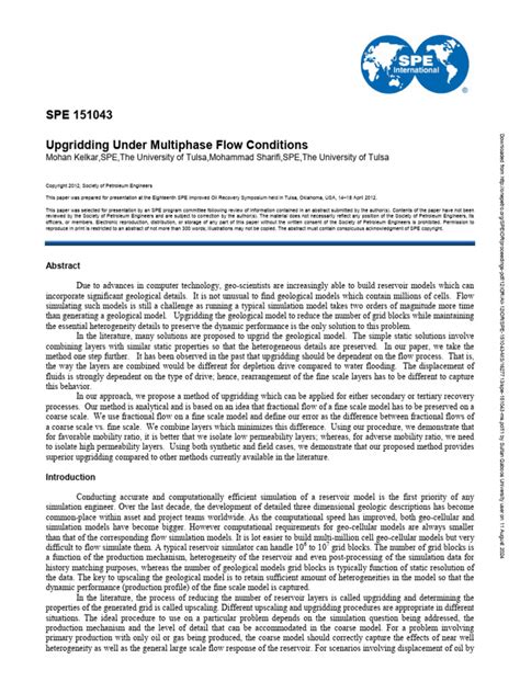 Upgridding Under Multiphase Flow Conditions Pdf Fluid Dynamics Simulation