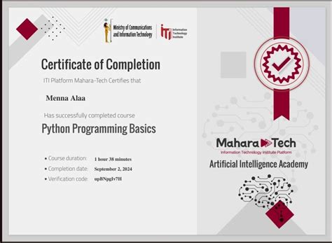 Graduated With Python Programming Certification Menna Alaa Posted On The Topic Linkedin