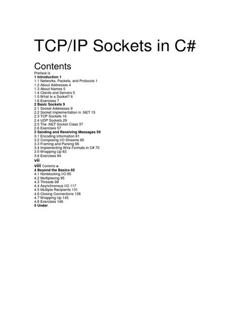 Tcpip Sockets In Csharp Pdf