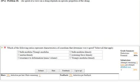 Solved 6 Problem 16 The Speed Of A Wave On A String