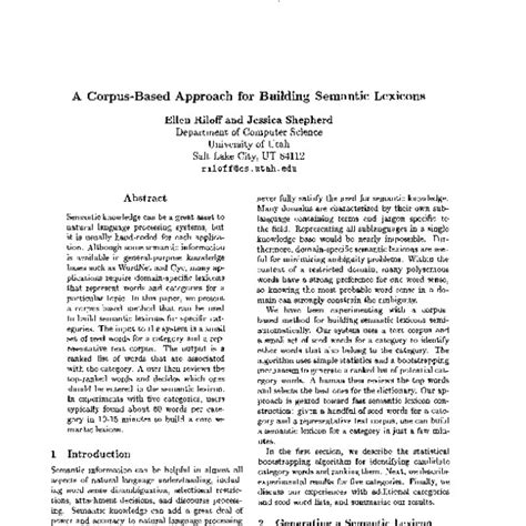 A Corpus Based Approach For Building Semantic Lexicons Acl Anthology