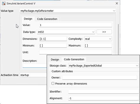 Simulink VariantControl Create A Variant Control Variable Object MATLAB