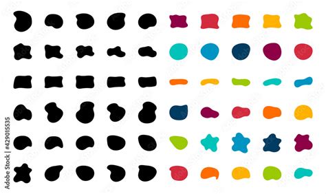 Blob Shapes Vector Set Organic Abstract Splodge Elemets Collection Inkblot Simple Silhouette