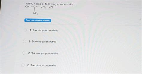 IUPAC Name Of Following Compound Is StudyX