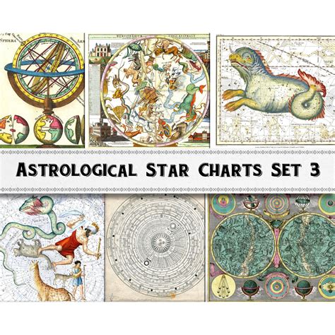 Astrological Star Chart Images Set 3 Medieval Renaissance Maps