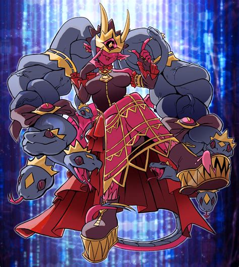 Lizannamae Medusamon Digimon Digimon Liberator Highres 1girl Bare Shoulders Black Bow