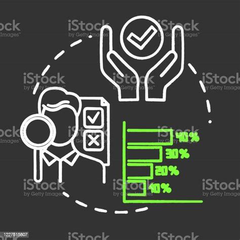 성능 표시기 분필 Rgb 색상 개념 아이콘입니다 보고서 및 메트릭입니다 평가를 위한 메트릭입니다 기업 경영 아이디어 검은 배경에 벡터 격리 칠판 그림 개념에 대한 스톡 벡터