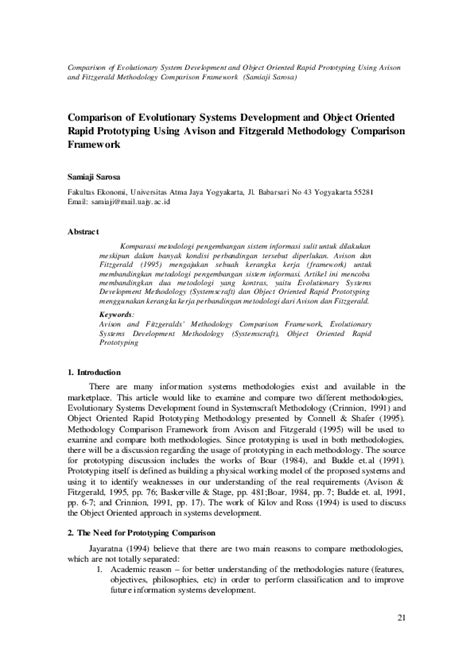 pdf comparison of evolutionary systems development and object