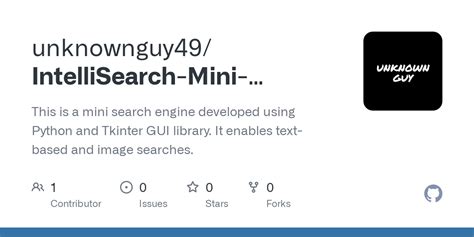 GitHub Unknownguy IntelliSearch Mini Search Engine This Is A Mini Search Engine Developed