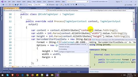 generate qr code and barcode in asp core razor pages youtube