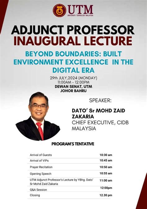 Adjunct Professor Inaugural Lecture Beyond Boundaries Built Environment Excellence In The