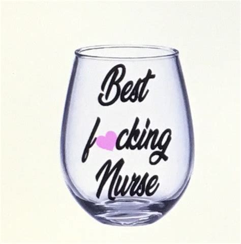 Nurse T Nurse Wine Glass Rn T Rn Wine Glass Etsy