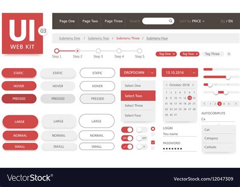 Ui Kit Web Template Royalty Free Vector Image Vectorstock