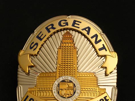 Lapd Los Angeles Police Sergeant Badge Solid Copper Replica Movie Prop