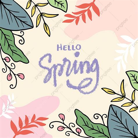 안녕하세요 봄 인사말 카드 개념 템플릿 Psd 다운로드 디자인 자료 다운로드