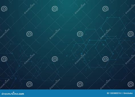 Abstract Hexagonal Molecular Structures Background With Copy Spa Stock Vector Illustration Of