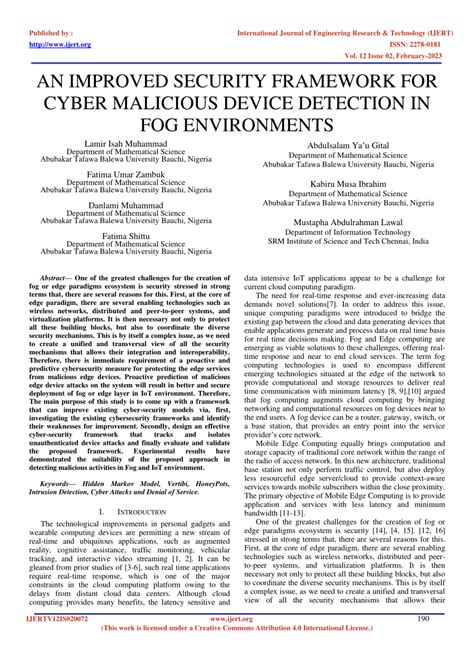 Pdf An Improved Security Framework For Cyber Malicious Device