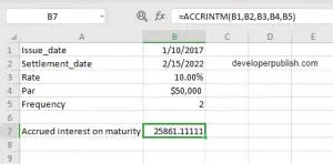 How To Use ACCRINTM Function In Excel DeveloperPublish