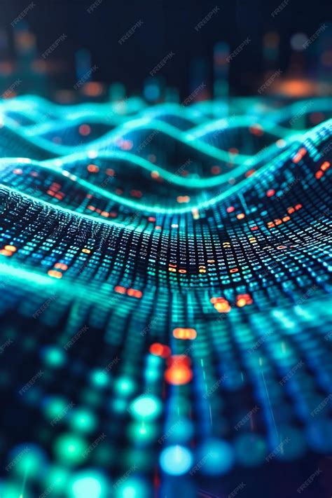 Premium Photo Digital Data Flow Binary Coding In Cyberspace Blue Abstract Technology Background