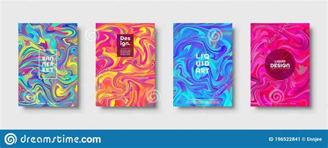 Colorful Abstract Geometric Background Liquid Dynamic Gradient Waves Fluid Marble Texture