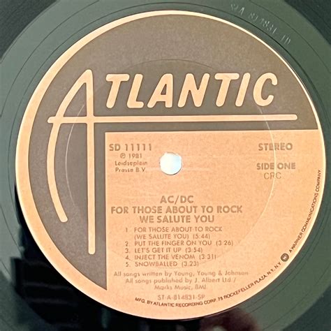 Original 81 Vinyl Acdc For Those About To Rock We Salute You Record