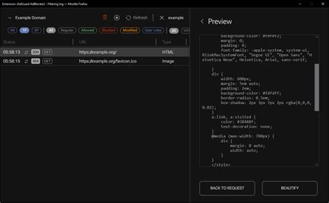 Filtering Log `request Details` Panel Is Automatically Closed When