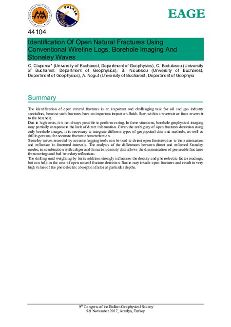 Pdf Identification Of Open Natural Fractures Using Conventional